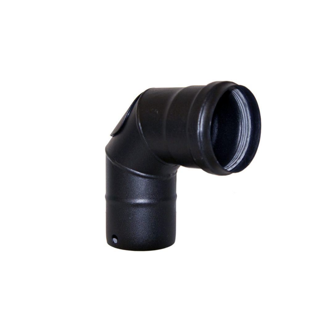 90 Degree Bend W/Door 3" Matt Black Vitreous Enamel Stove Flue Pipe ...